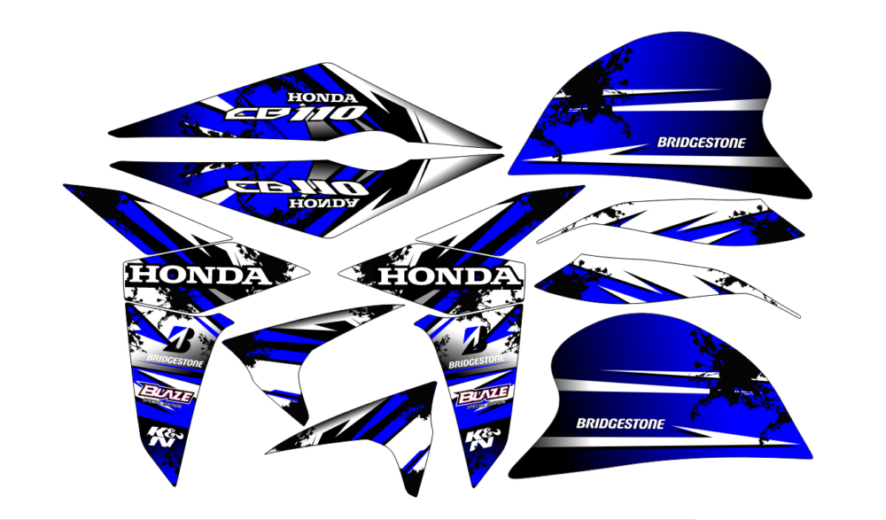 HONDA CB 110 PERSONALIZADO COMPLETO TIPO BRIDGESTONE – Calcas Monkey