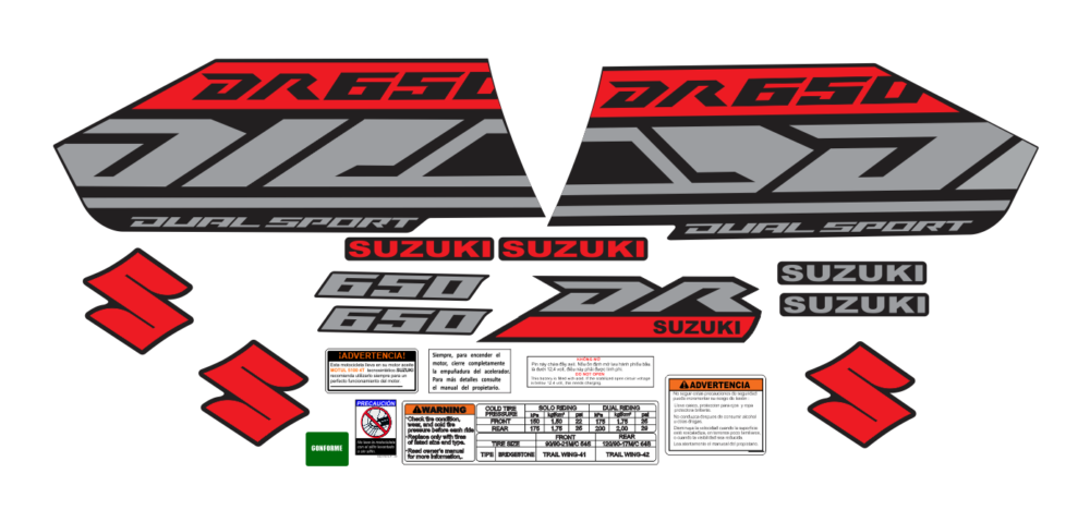 DR 650 MODELO NUEVO ROJO NEGRO ORIGINAL – Calcas Monkey