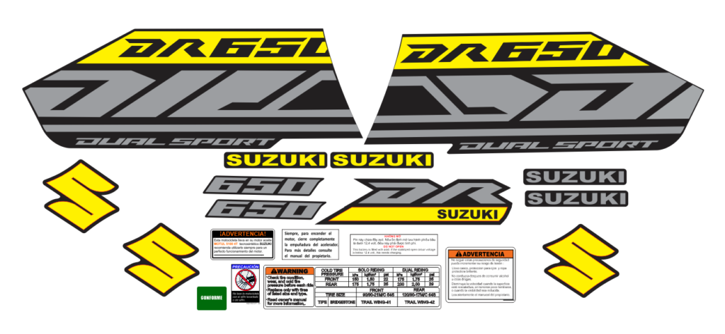 DR 650 MODELO NUEVO AMARILLO NEGRO ORIGINAL – Calcas Monkey